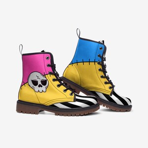 Colorful Boots Rave Boots Vegan Leather Lace up Boots Goth Boots ...