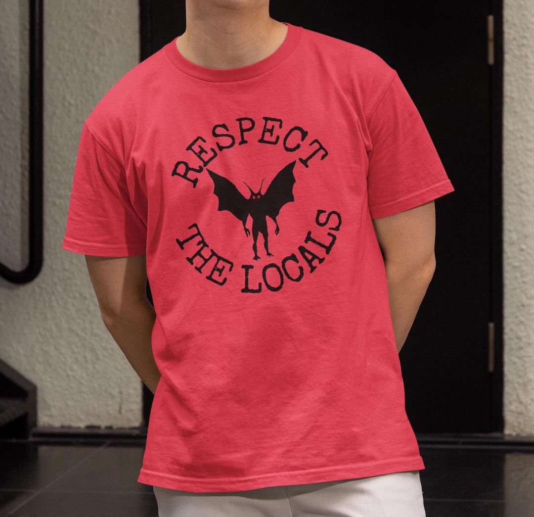 Mothman Shirt, Respect the Locals Mothman T-shirt, Moth Man Cryptid ...