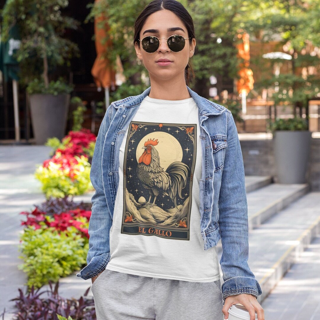 Gallo Shirt, El Gallo Tarot Card Shirt, Rooster Shirt, Spanish Rooster ...