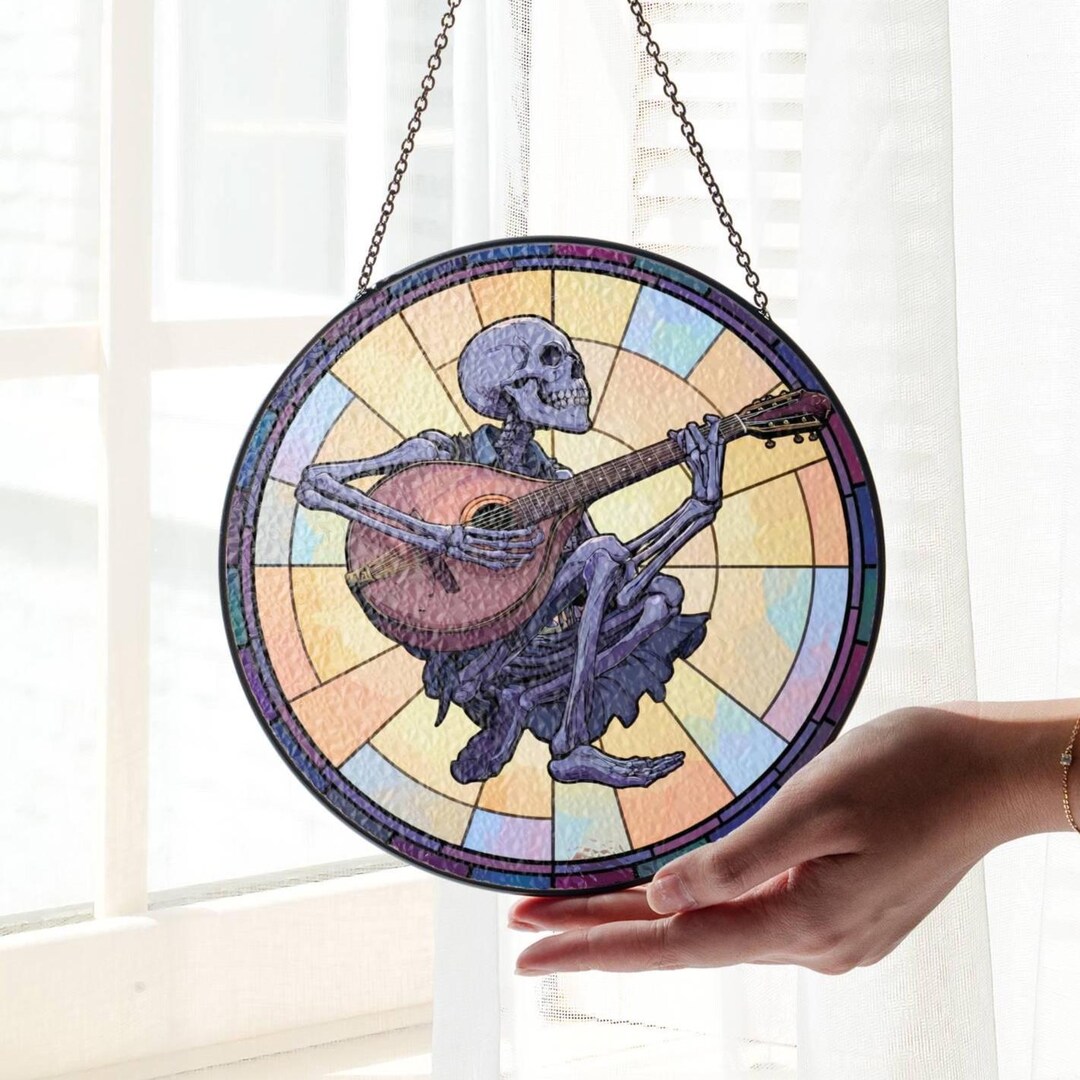 Mandolin Stained Glass Suncatcher: Mandolinist Ornament - Etsy