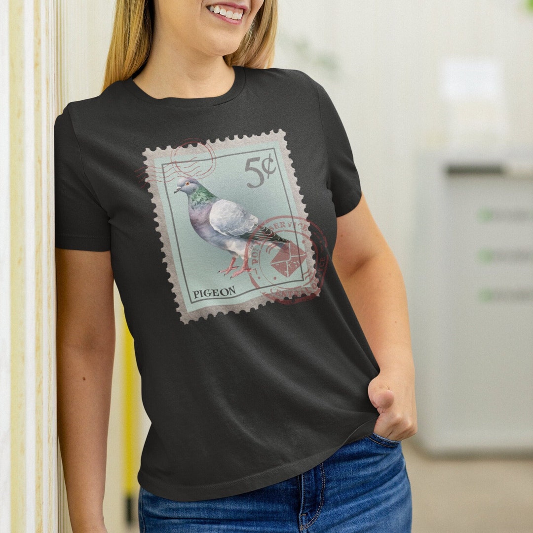 Pigeon Shirt, Pigeon Bird T-shirt, Pigeon Post Stamp Shirt, Bird Lover ...