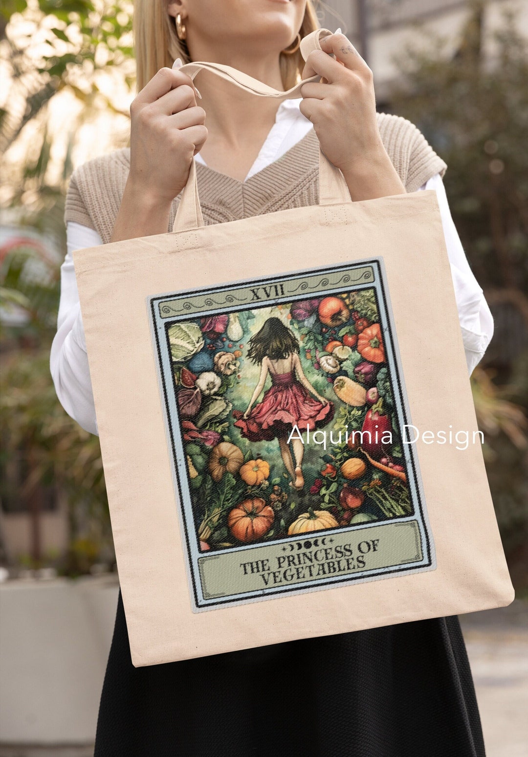 The Princess of Vegetables Tarot Card Tote Bag, Vegan Tote Bag ...