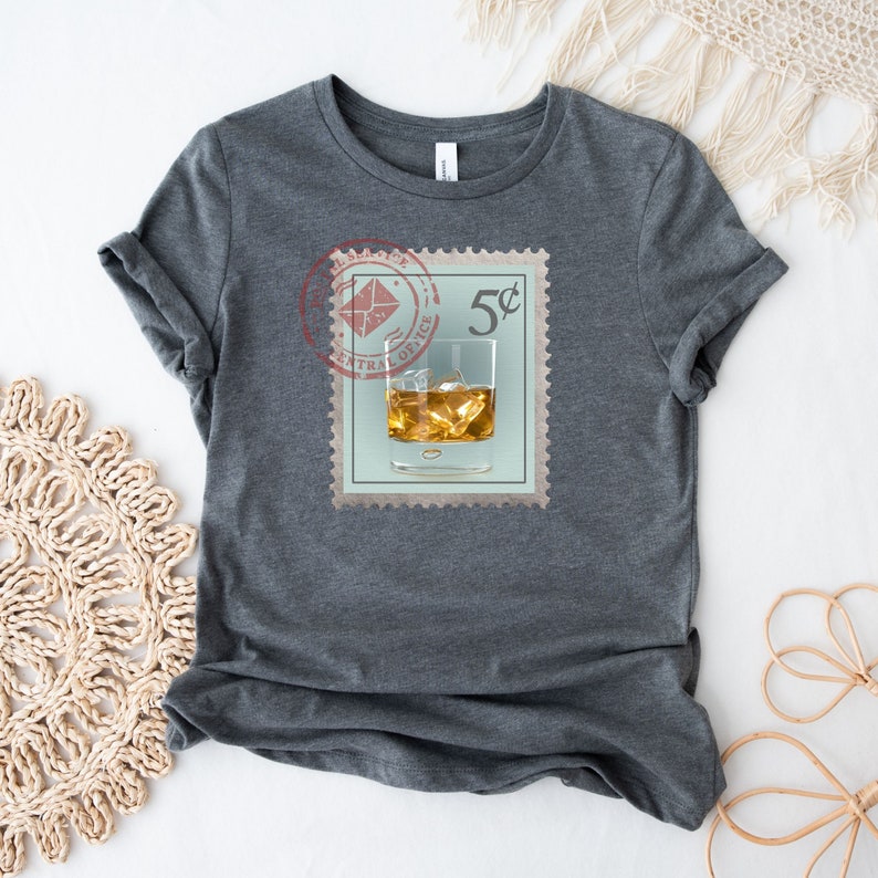 Whiskey Postage Stamp Shirt, Stamp Collector Gift, Whiskey Lover ...