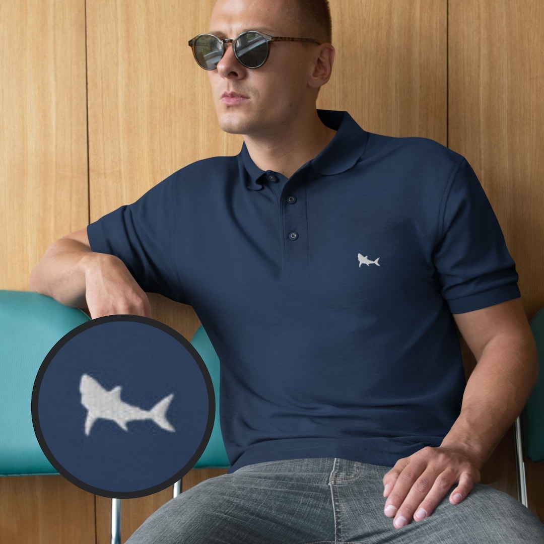 Shark Shirt for Mens, Shark Polo Shirt Ocean Life Golf Men's Premium ...