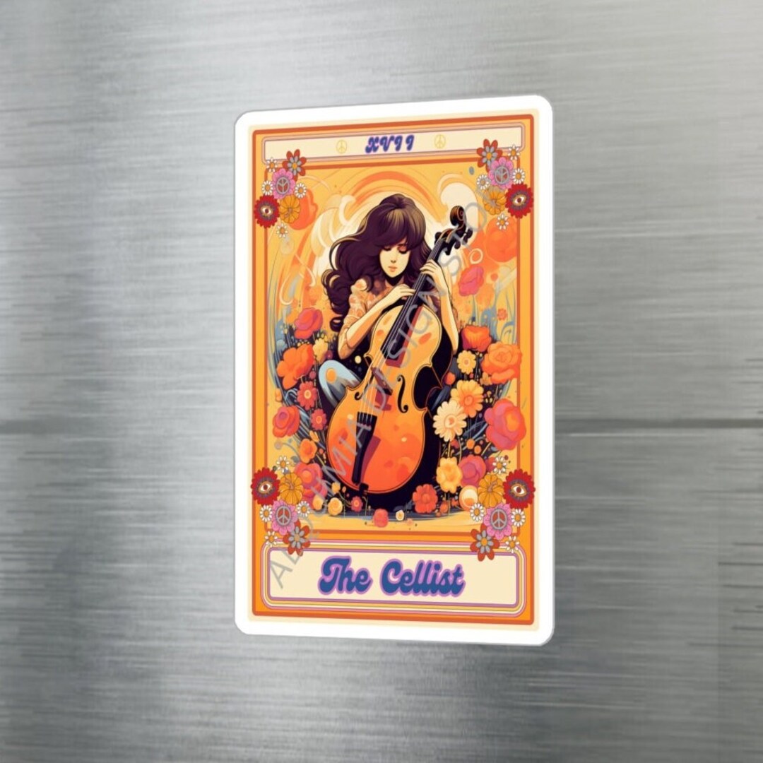 The Cellist Tarot Card Sticker, Cello Stickers Waterproof UV Resistant ...
