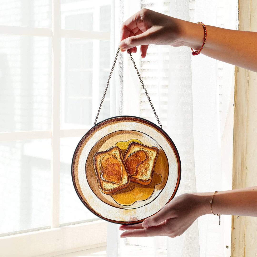 French Toast Stained Glass Food Suncatcher Light Catcher Window Hanging ...