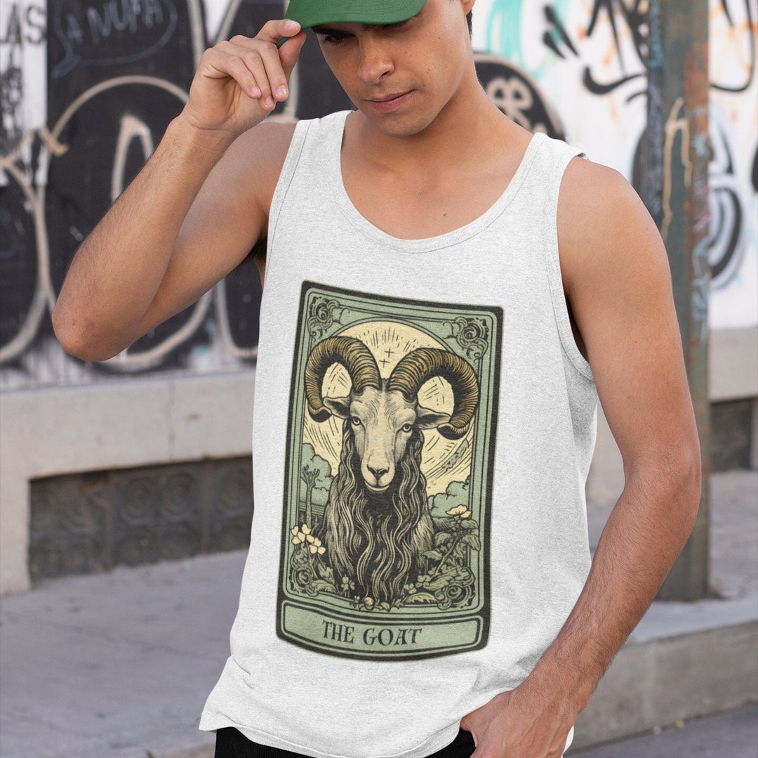 Goat Tank Top, the Goat Tarot Card Tank Top, Goat Shirt, Farm Life T ...