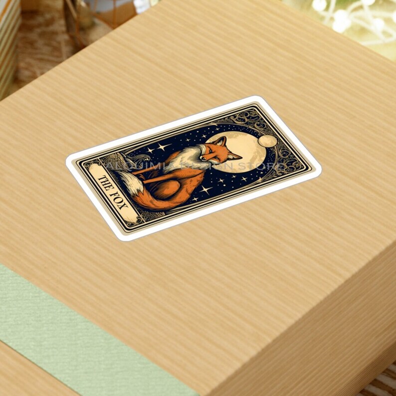 Fox Tarot Card Sticker: Waterproof Vinyl Decal, Fox Lover Gift - Etsy