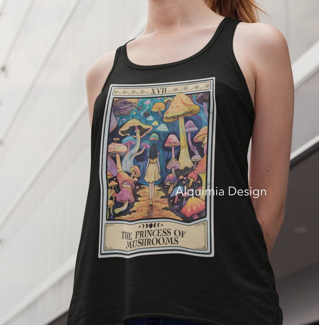 The Princess of Mushrooms Tarot Card Tank Top, Mushroom Tank Top ...