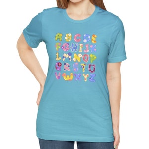 Flower Alphabet Shirt, ABC Shirt, Alphabet T-shirt, Kingergarten ...