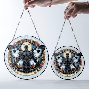 Mothman Stained Glass Suncatcher Mothman Lightcatcher Cryptid Window ...