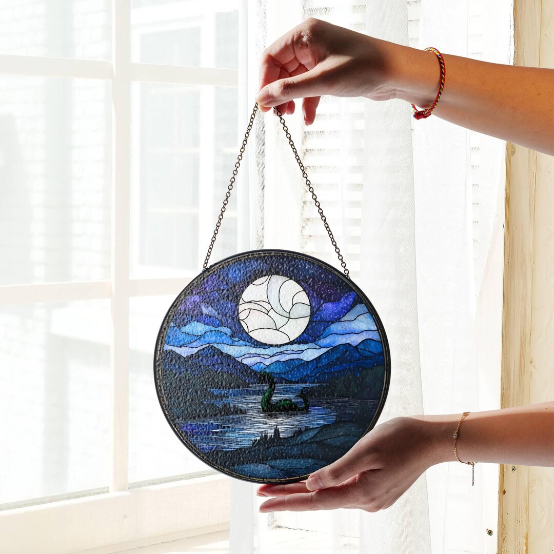Loch Ness Monster Stained Glass Suncatcher: Nessie Window Hanging - Etsy