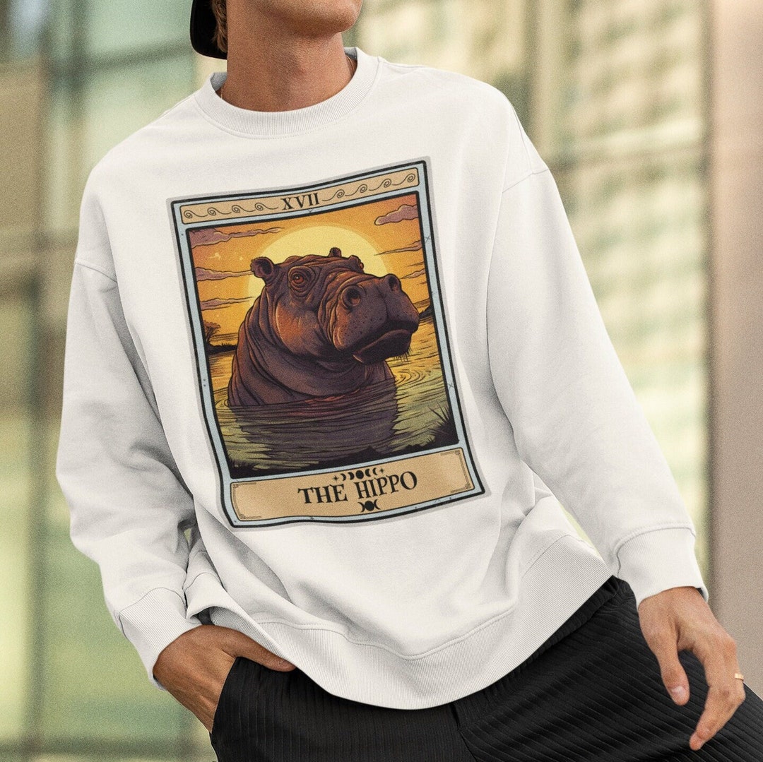 Hippopotamus Sweatshirt, the Hippo Tarot Card Sweatshirt, Hippo Lover ...