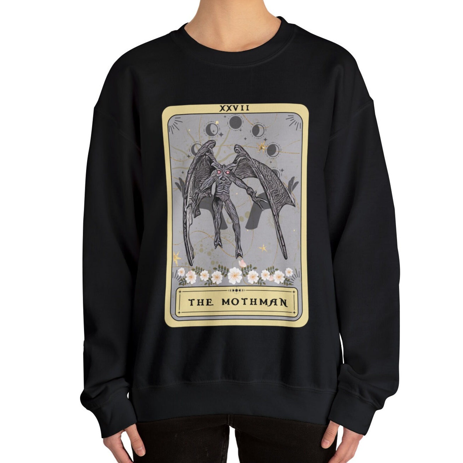 Mothman Sweatshirt, the Mothman Tarot Card Sweatshirt, Cryptid Gift ...