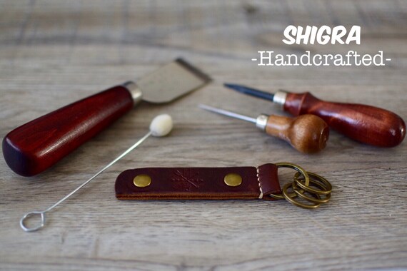 Leather Key Fob K130 Horween chromexcel burgundy color | Etsy