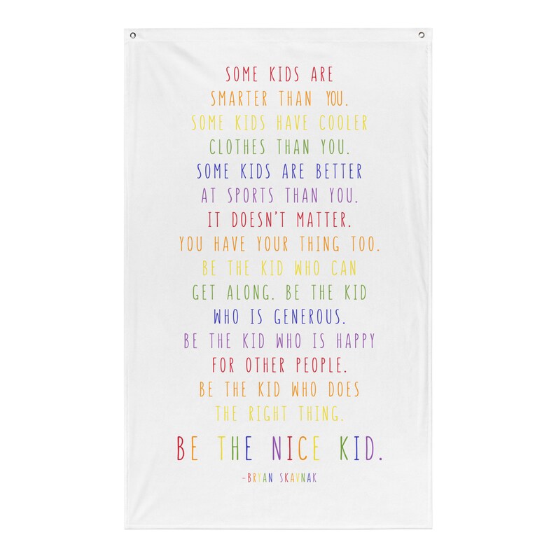 Be the Nice Kid Flag - Etsy
