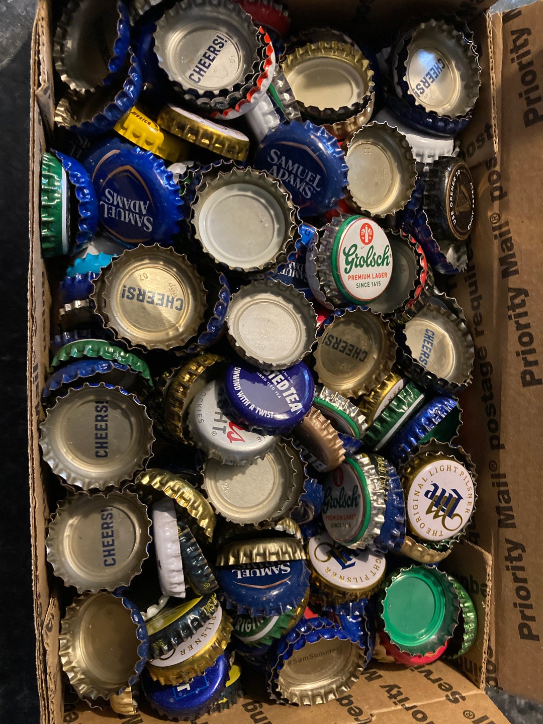 Lot of Beer Bottle Caps 250 Pc / Assorted Brands Recycled Used for ...