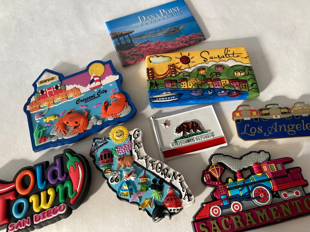 Choice of ONE Vintage Modern Refrigerator State Magnets Travel Souvenir ...