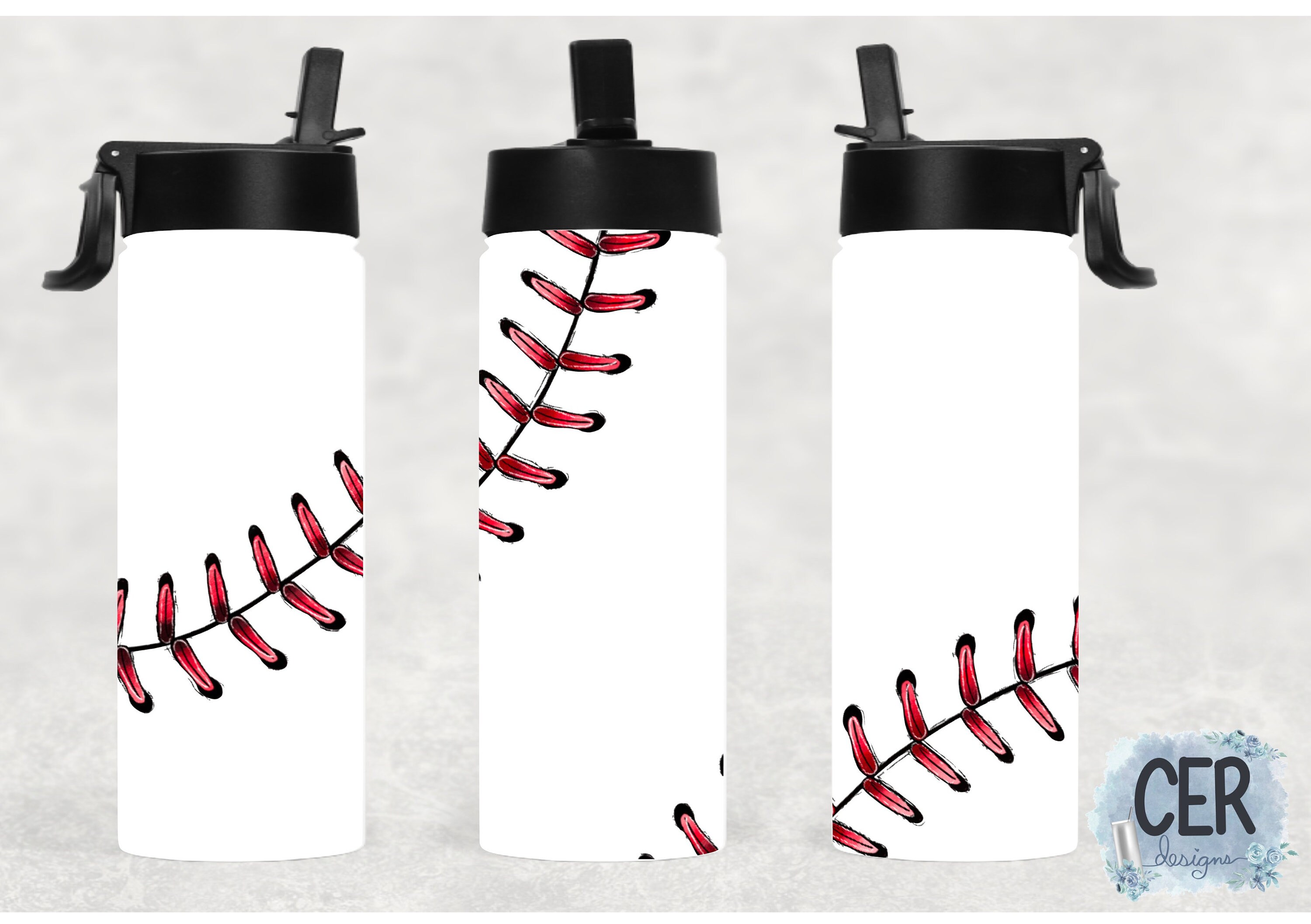 Baseball Full Wrap 18oz Sport Bottle - Seamless Design - Sport Wrap ...