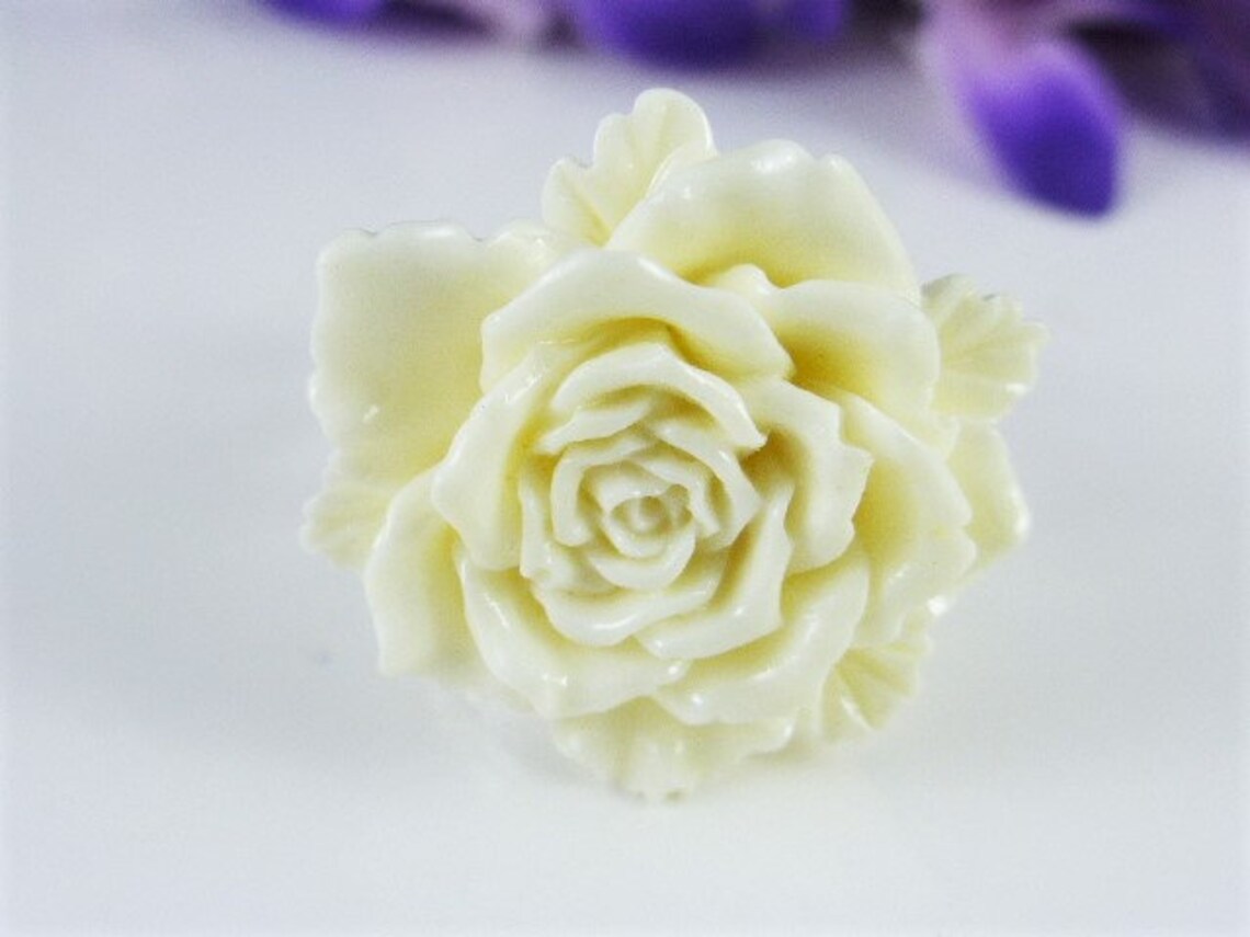 Beautiful Large Rose Carnation Flower Adjustable Brass Filigree Ring ...
