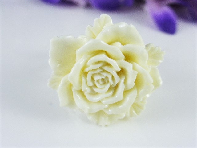 Beautiful Large Rose Carnation Flower Adjustable Brass Filigree Ring ...