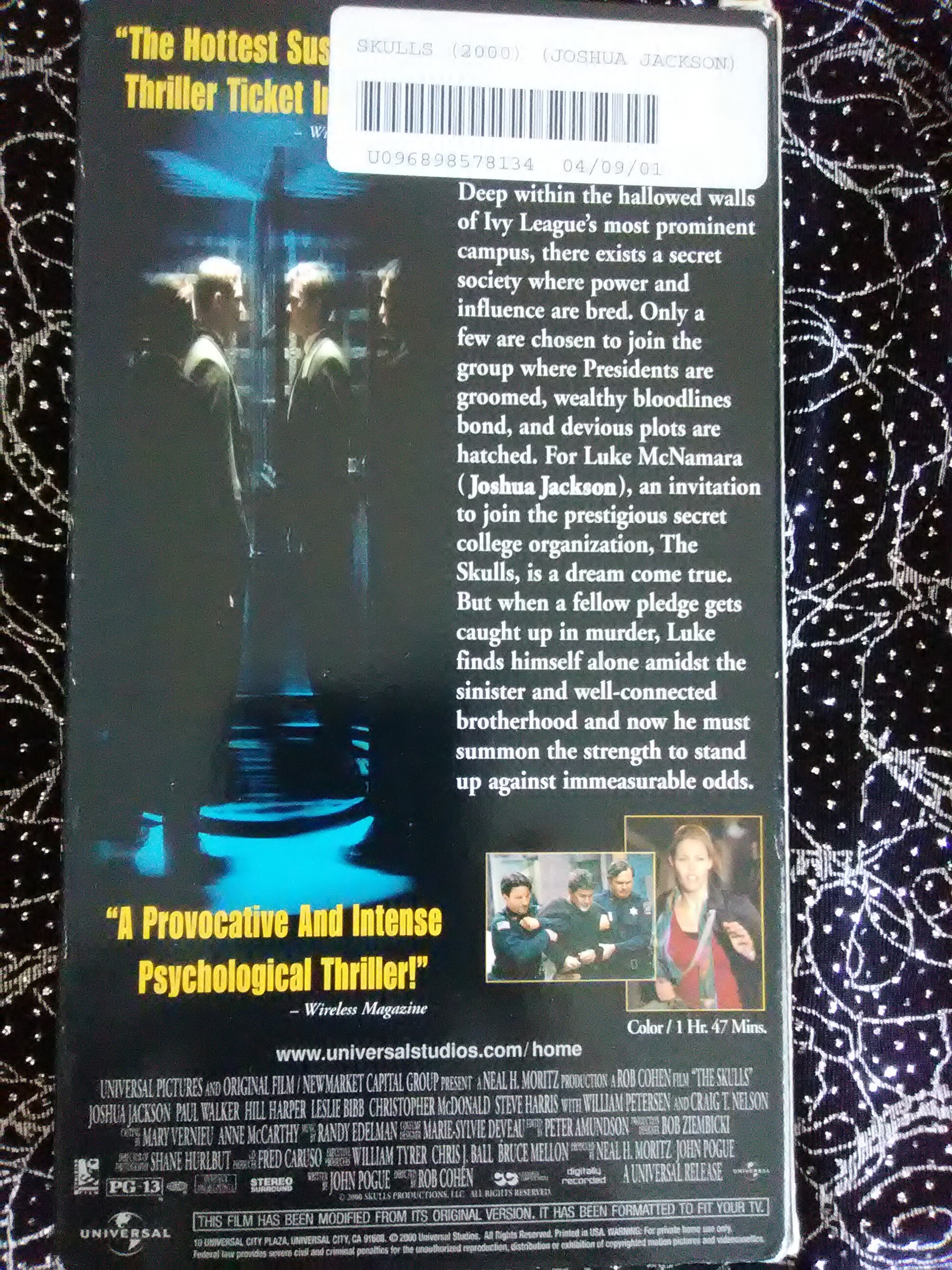 The Skulls - Paul Walker and Joshua Jackson on VHS - Etsy