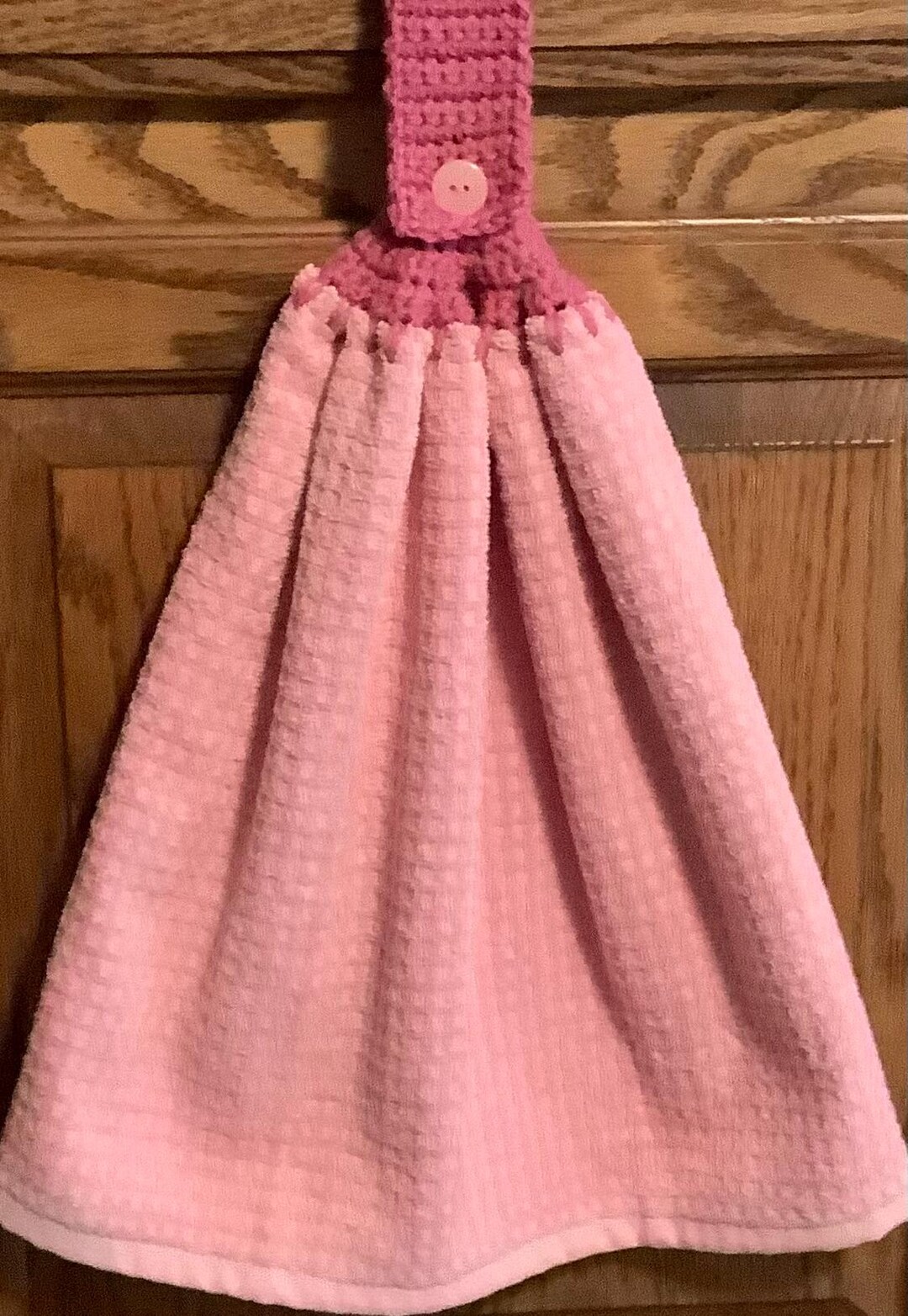 Double Pink Kitchen Towel Extra Wide Cotton Tiny Pink Squares Abstract ...