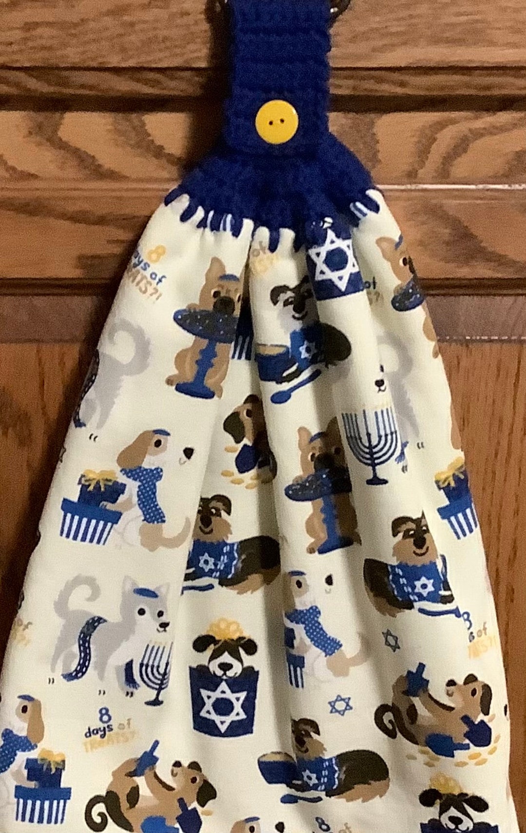Double Kitchen Towel Extra Wide Cotton Terry Lining Hanukkah Dogs ...