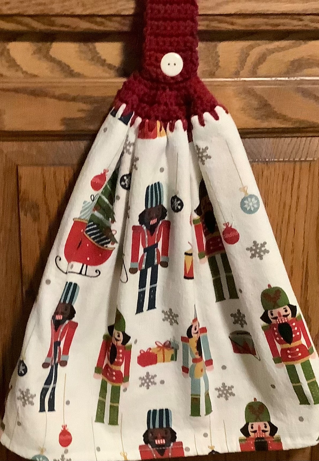Double Kitchen Towel Extra Wide Cotton Toy Soldier Sled Snowflake ...