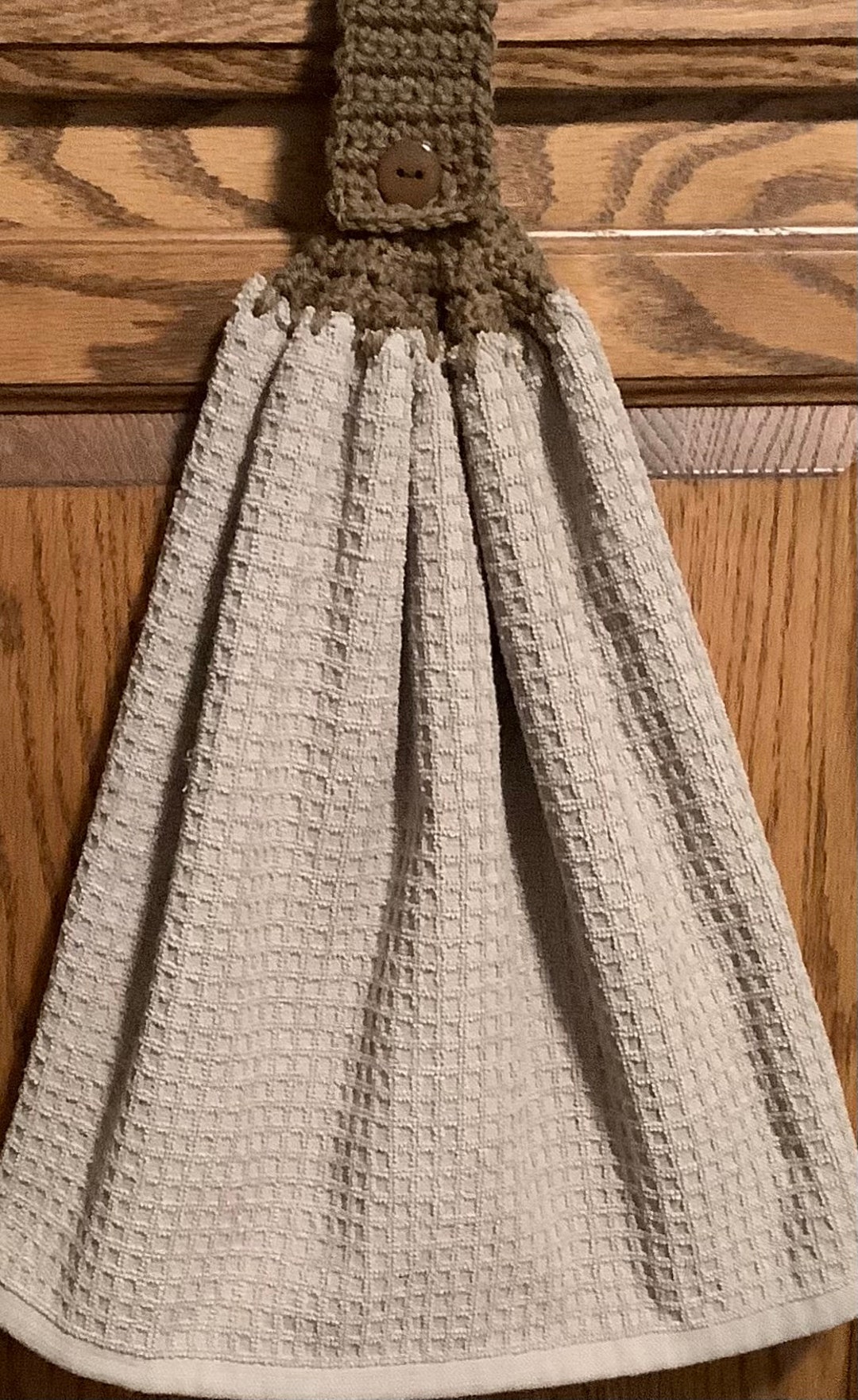 Double Beige Kitchen Towel Extra Wide Cotton Waffle Material Beige ...