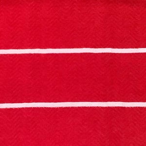 Double Kitchen Towel Extra Wide Cotton Red Herringbone White Stripe ...