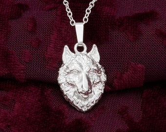 Sterling Silver Wolf Pendant on Sterling Silver Chain. - Etsy