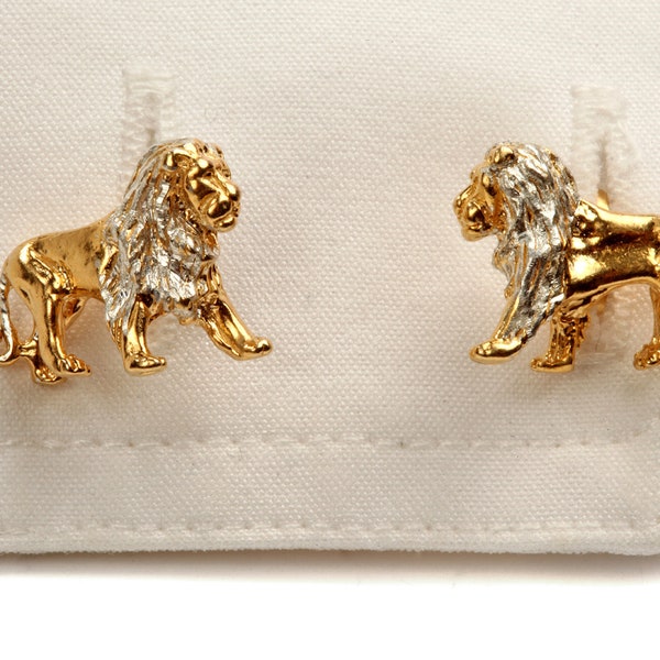 Gold Lion Cufflinks - Etsy