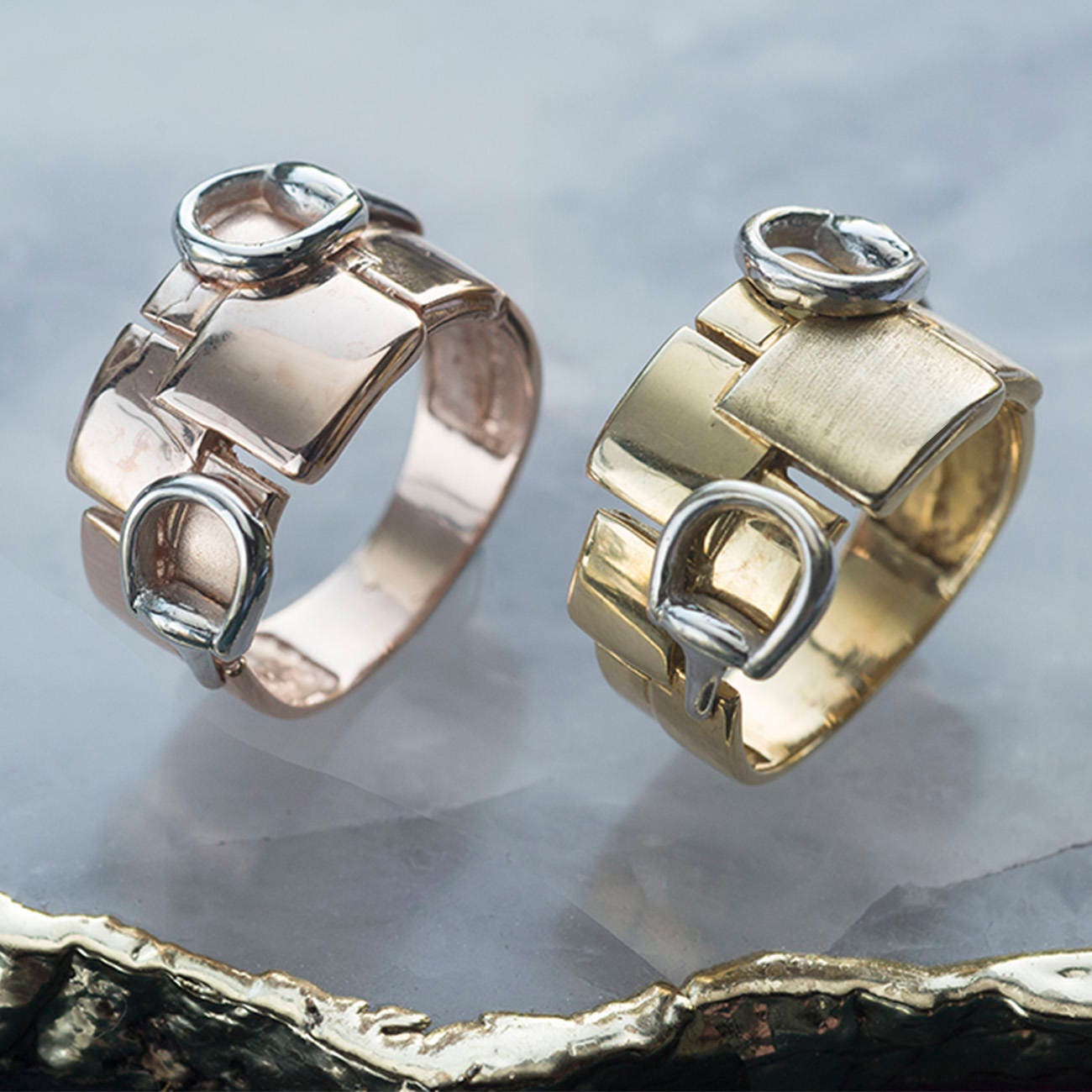 Snaffle Bit Ring in Solid Gold. - Etsy