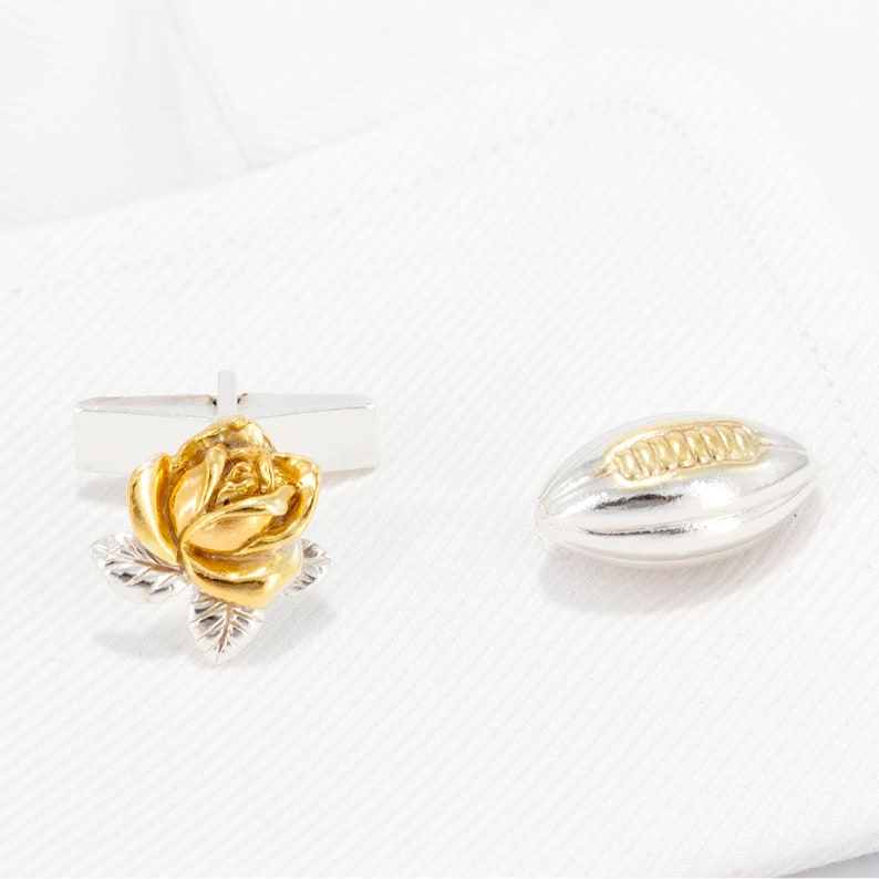 England Rugby Cufflinks in Silver and Gold | Etsy