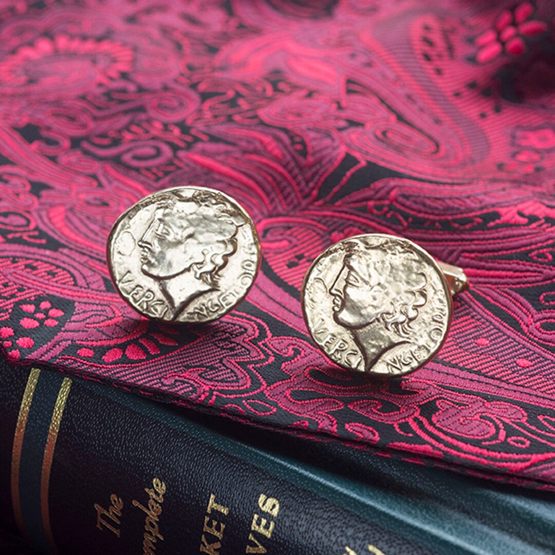 Roman Coin Cufflinks in Solid Gold. - Etsy