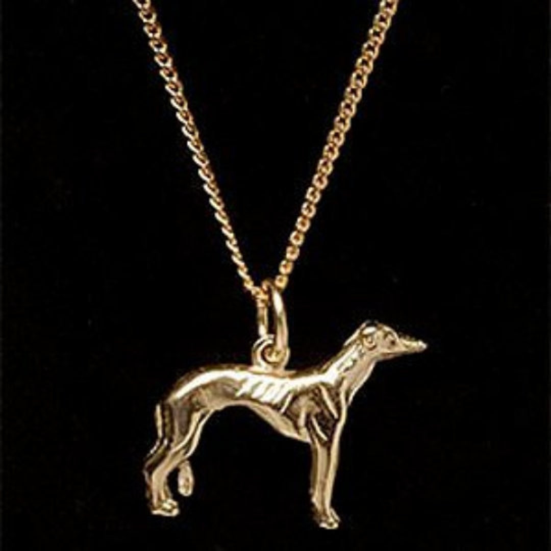 Solid Gold Greyhound Pendant . - Etsy