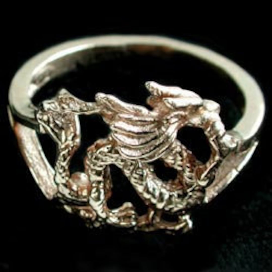 Japanese Dragon Ring in Sterling Silver - Etsy