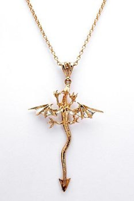 Dragon pendant in 18 carat Gold on Sterling Silver. | Etsy