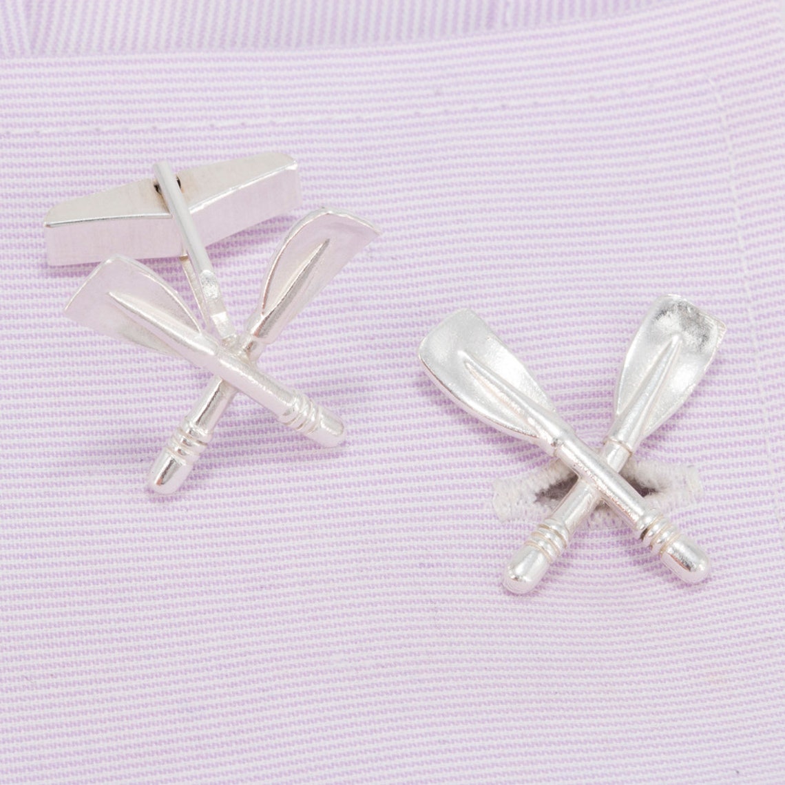 Rowing Oars Cufflinks in 18 Carat Gold on Sterling Silver. - Etsy