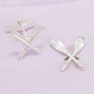 Rowing Oars Cufflinks in 18 Carat Gold on Sterling Silver. - Etsy