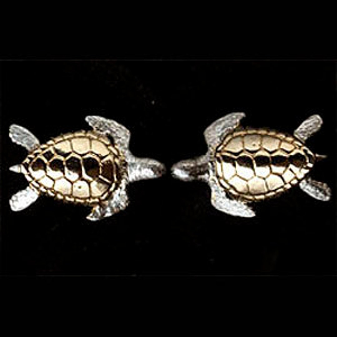 Turtle Cufflinks in 18ct Gold on Sterling Silver. - Etsy