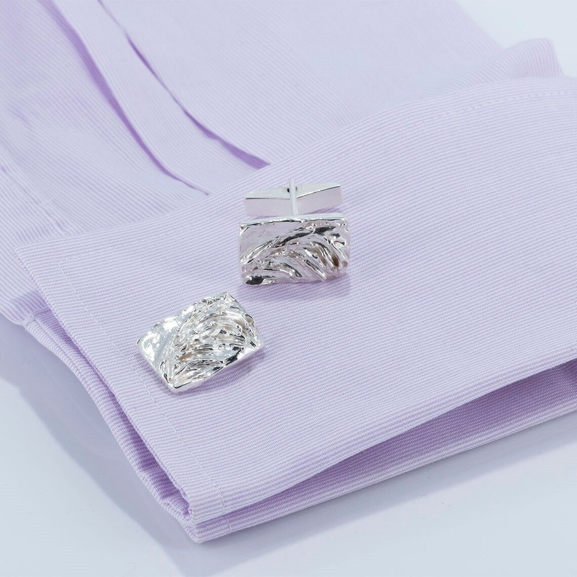 Contemporary Cufflinks in Solid Sterling Silver - Etsy
