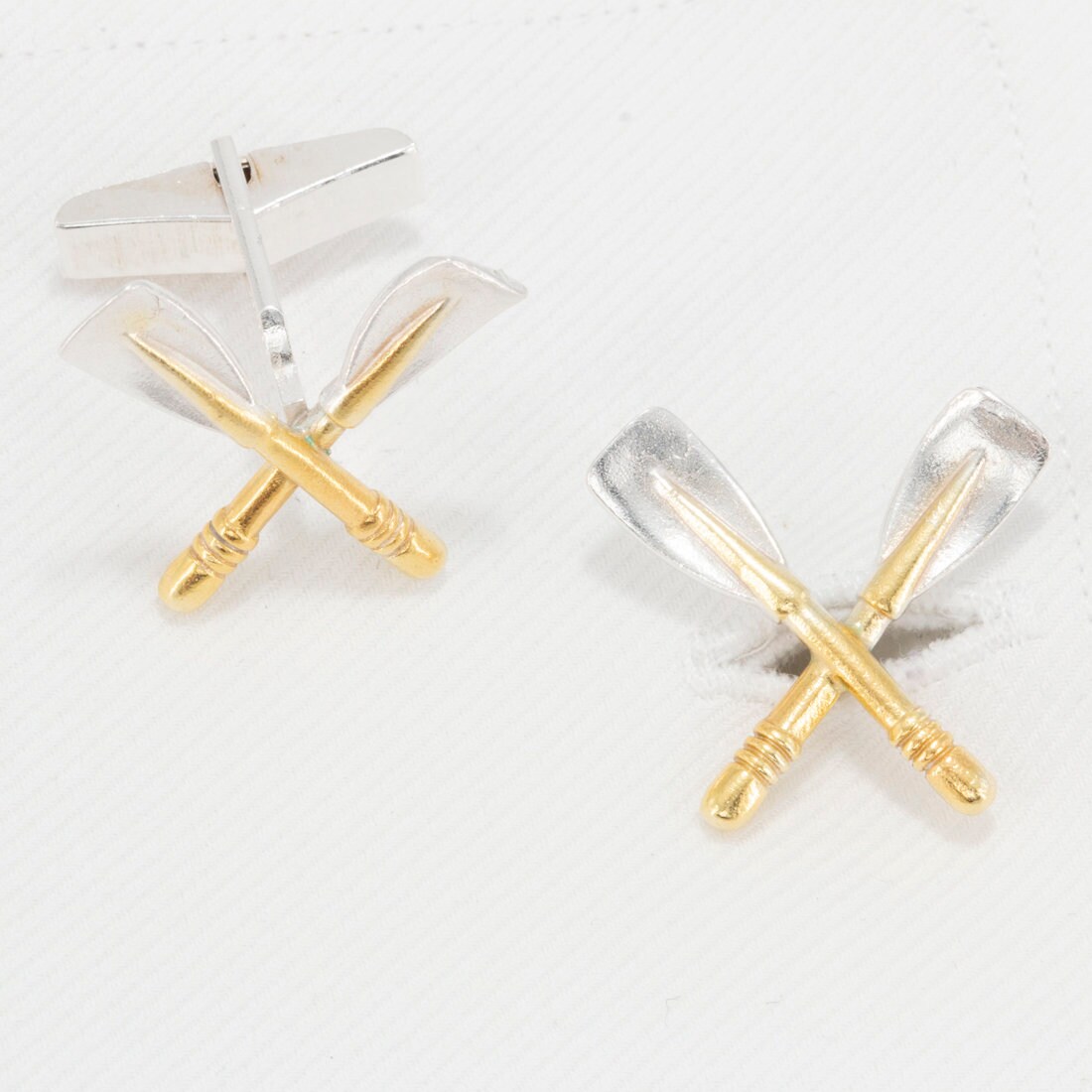 Rowing Oars Cufflinks in 18 Carat Gold on Sterling Silver. - Etsy
