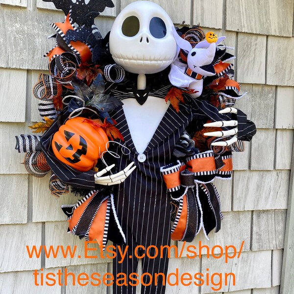 Jack Skellington Wreath - Etsy