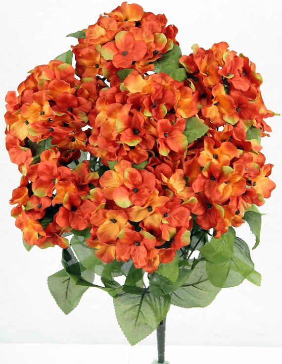 Persimmon Mix Hydrangeafall Rust Orange Faux Flower | Etsy