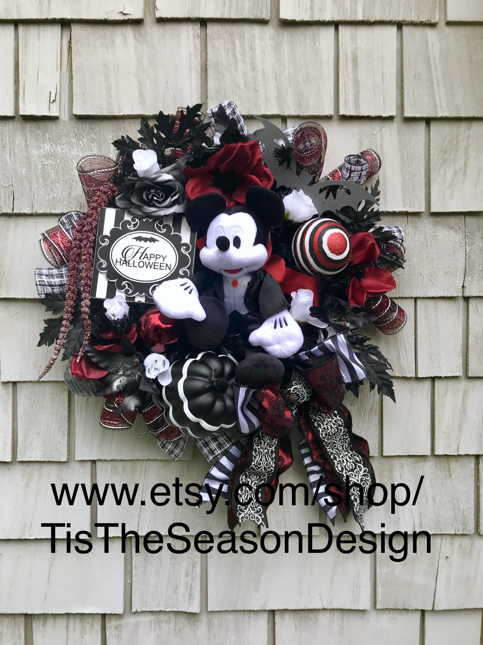 Mickey Mouse Wreath, Halloween Disney Wreath, Mickey Mouse Halloween ...