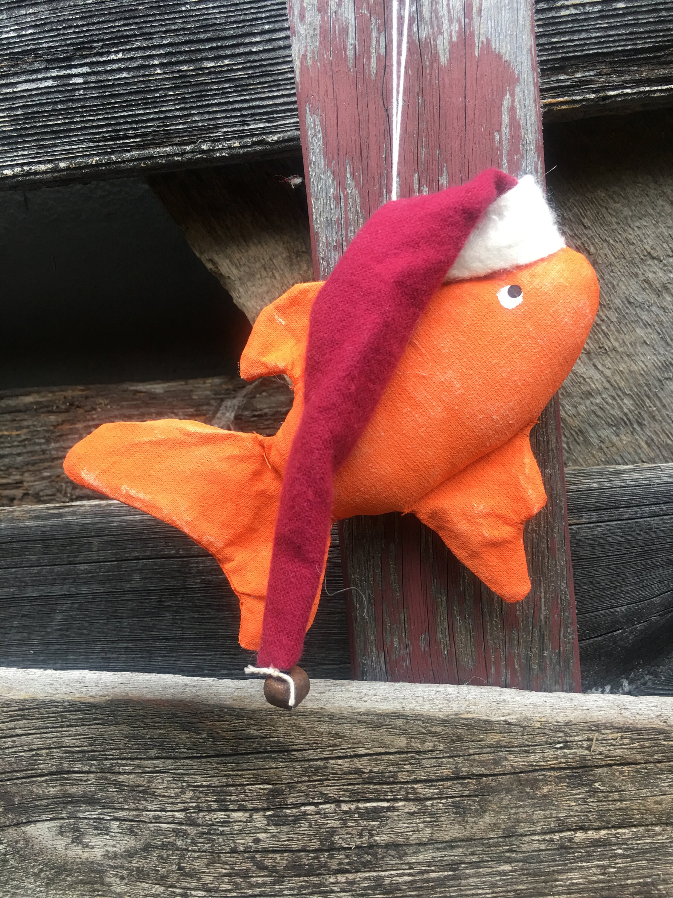 Whimsical Goldfish Wearing Santa Hat.....christmas Ornament.. - Etsy