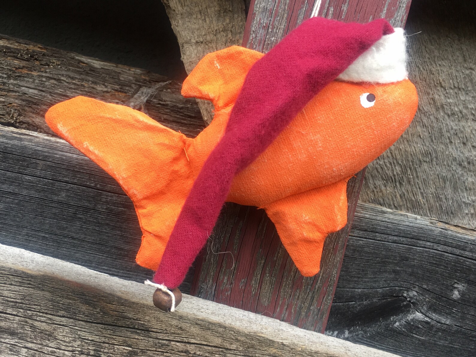 Whimsical Goldfish Wearing Santa Hat.....christmas Ornament.. - Etsy
