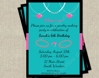 Jewelry Making Birthday Party Invitation - Etsy